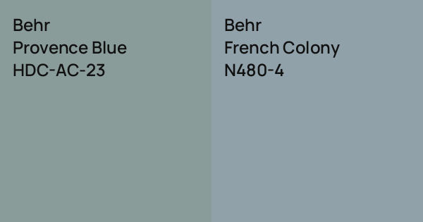 Behr Provence Blue vs. Behr French Colony comparison