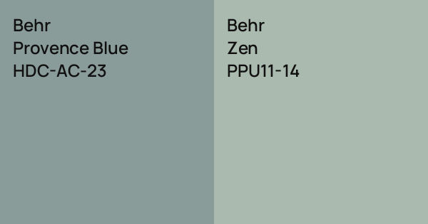 Behr Provence Blue vs. Behr Zen comparison