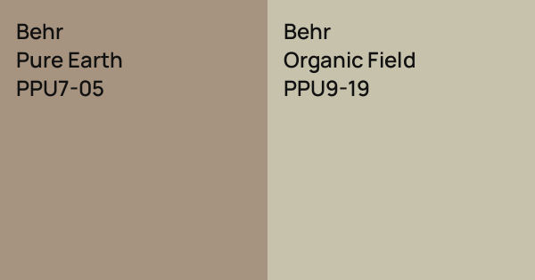 Behr Pure Earth vs. Behr Organic Field comparison