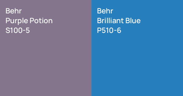 Behr Purple Potion vs. Behr Brilliant Blue comparison