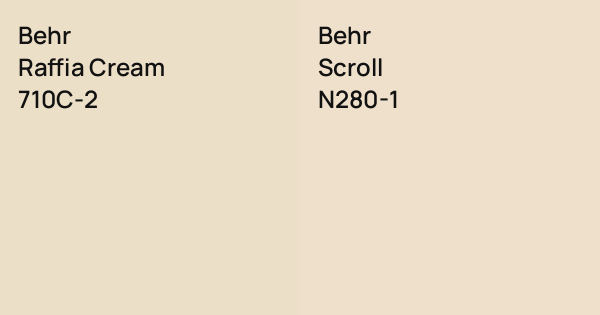 Behr Raffia Cream vs. Behr Scroll comparison