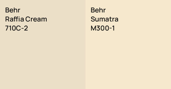 Behr Raffia Cream vs. Behr Sumatra comparison