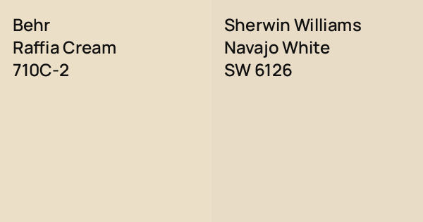 Behr Raffia Cream vs. Sherwin Williams Navajo White comparison