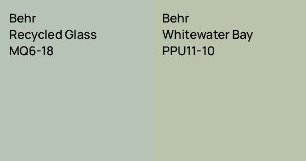 Behr Recycled Glass vs. Behr Whitewater Bay comparison