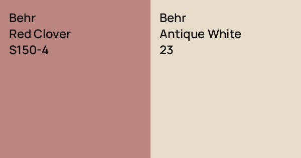 Behr Red Clover vs. Behr Antique White comparison