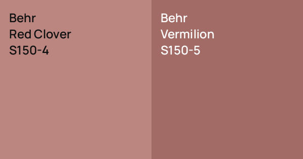 Behr Red Clover vs. Behr Vermilion comparison