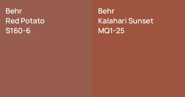 Behr Red Potato vs. Behr Kalahari Sunset comparison
