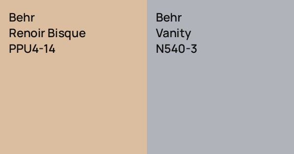 Behr Renoir Bisque vs. Behr Vanity comparison