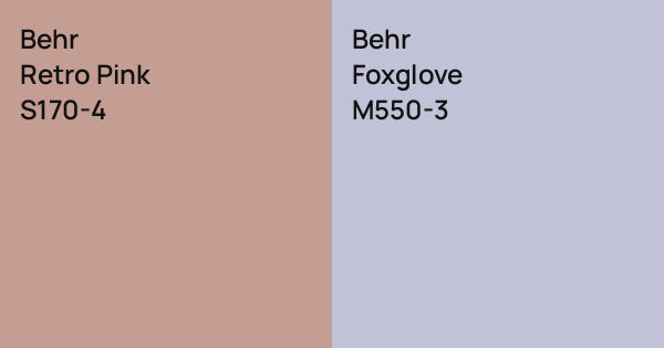 Behr Retro Pink vs. Behr Foxglove comparison