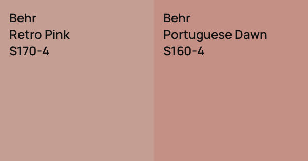 Behr Retro Pink vs. Behr Portuguese Dawn comparison