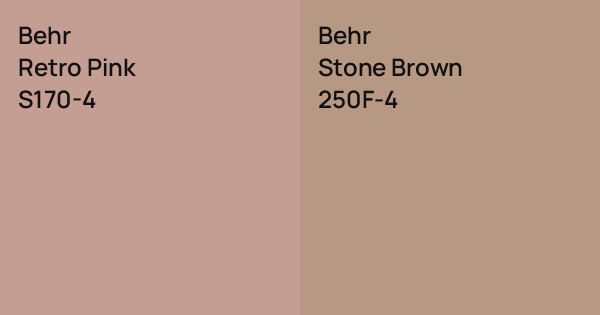 Behr Retro Pink vs. Behr Stone Brown comparison