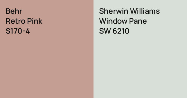Behr Retro Pink vs. Sherwin Williams Window Pane comparison