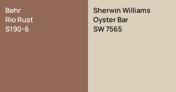 Behr Rio Rust vs. Sherwin Williams Oyster Bar comparison