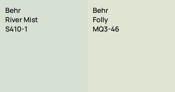 Behr River Mist vs. Behr Folly comparison