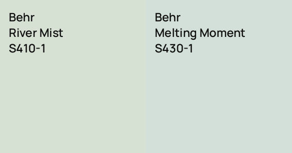 Behr River Mist vs. Behr Melting Moment comparison