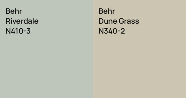 Behr Riverdale vs. Behr Dune Grass comparison