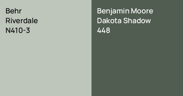 Behr Riverdale vs. Benjamin Moore Dakota Shadow comparison