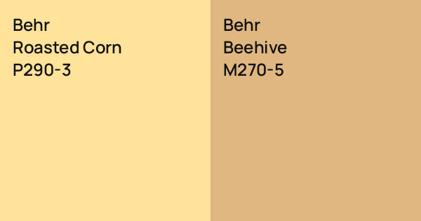 Behr Roasted Corn vs. Behr Beehive comparison