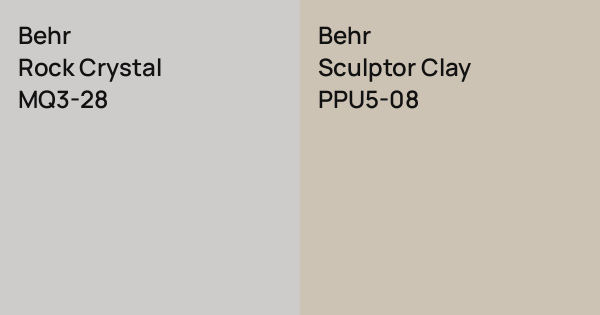 Behr Rock Crystal vs. Behr Sculptor Clay comparison