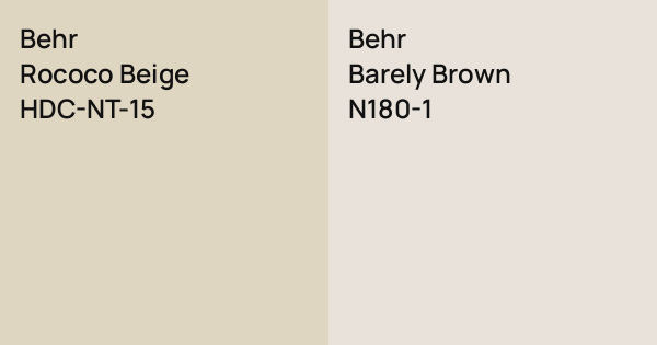 Behr Rococo Beige vs. Behr Barely Brown comparison