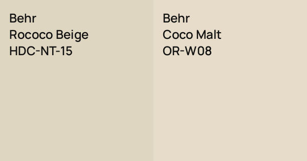 Behr Rococo Beige vs. Behr Coco Malt comparison