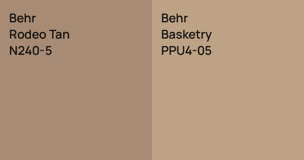 Behr Rodeo Tan vs. Behr Basketry comparison