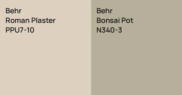 Behr Roman Plaster vs. Behr Bonsai Pot comparison
