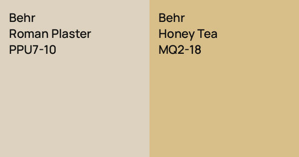 Behr Roman Plaster vs. Behr Honey Tea comparison