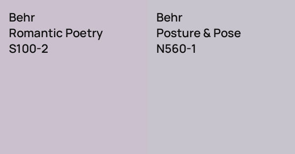Behr Romantic Poetry vs. Behr Posture & Pose comparison