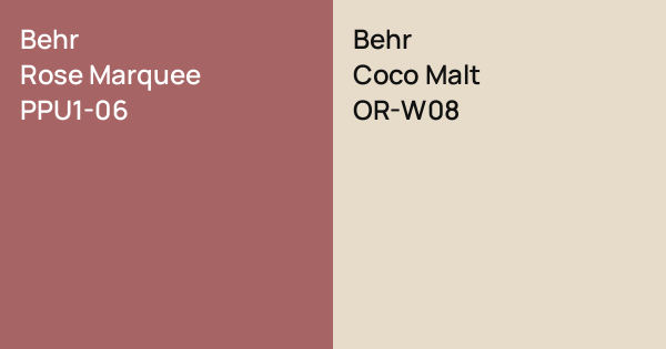 Behr Rose Marquee vs. Behr Coco Malt comparison