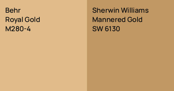 Behr Royal Gold vs. Sherwin Williams Mannered Gold comparison