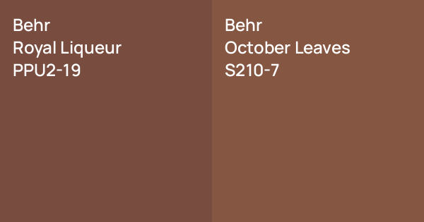 Behr Royal Liqueur vs. Behr October Leaves comparison