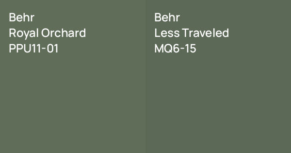 Behr Royal Orchard vs. Behr Less Traveled comparison