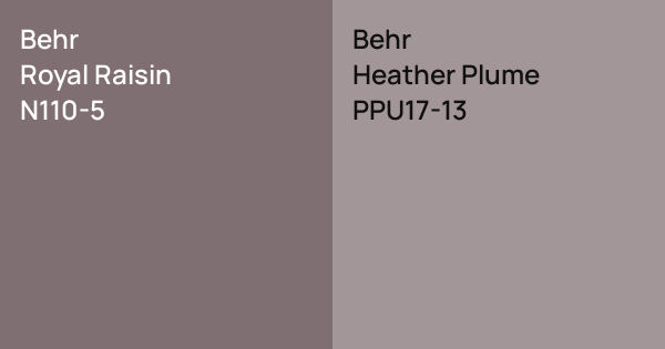 Behr Royal Raisin vs. Behr Heather Plume comparison