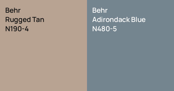 Behr Rugged Tan vs. Behr Adirondack Blue comparison