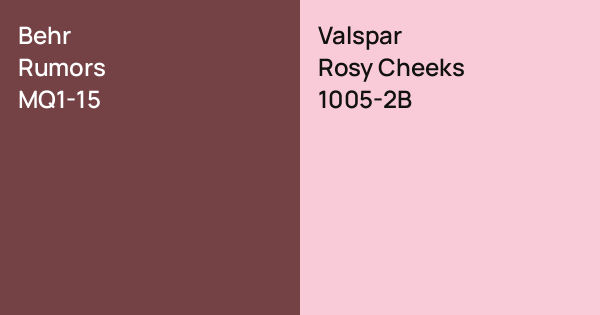 Behr Rumors vs. Valspar Rosy Cheeks comparison