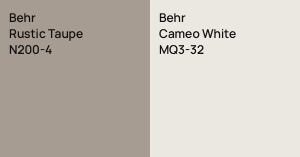 Behr Rustic Taupe vs. Behr Cameo White comparison