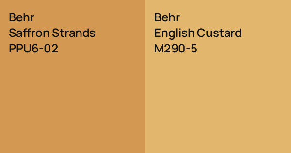Behr Saffron Strands vs. Behr English Custard comparison