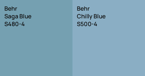 Behr Saga Blue vs. Behr Chilly Blue comparison