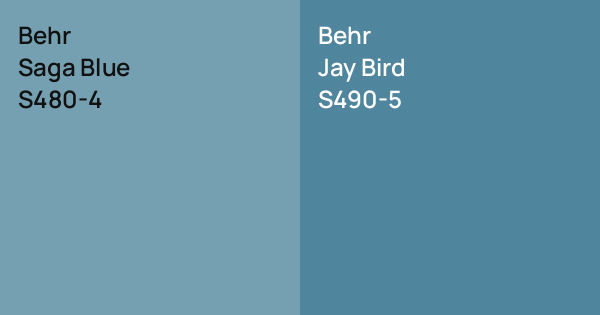 Behr Saga Blue vs. Behr Jay Bird comparison