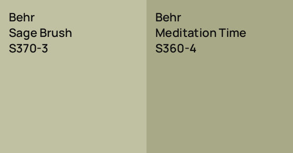 Behr Sage Brush vs. Behr Meditation Time comparison