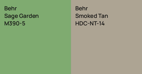 Behr Sage Garden vs. Behr Smoked Tan comparison