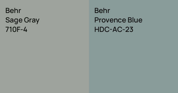 Behr Sage Gray vs. Behr Provence Blue comparison