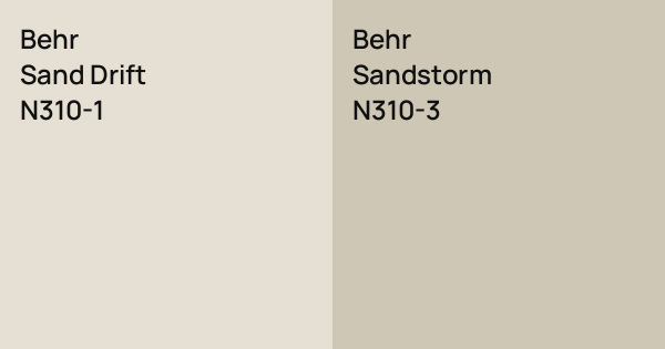 Behr Sand Drift vs. Behr Sandstorm comparison