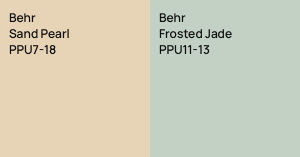 Behr Sand Pearl vs. Behr Frosted Jade comparison