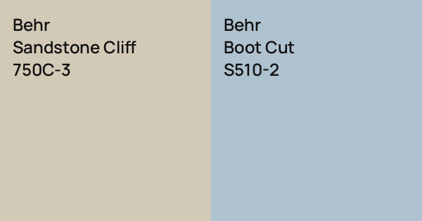 Behr Sandstone Cliff vs. Behr Boot Cut comparison