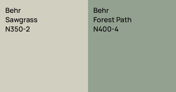 Behr Sawgrass vs. Behr Forest Path comparison