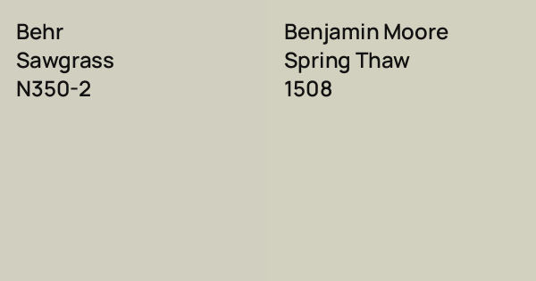 Behr Sawgrass Vs Benjamin Moore Spring Thaw Comparison