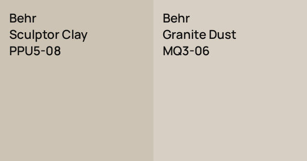 Behr Sculptor Clay vs. Behr Granite Dust comparison