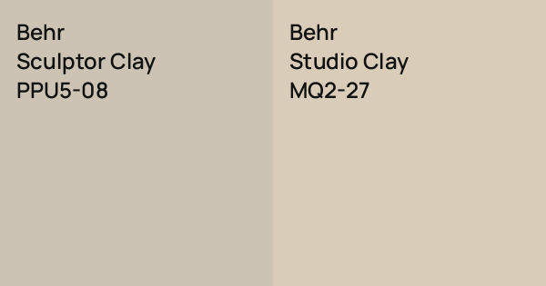 Behr Sculptor Clay vs. Behr Studio Clay comparison
